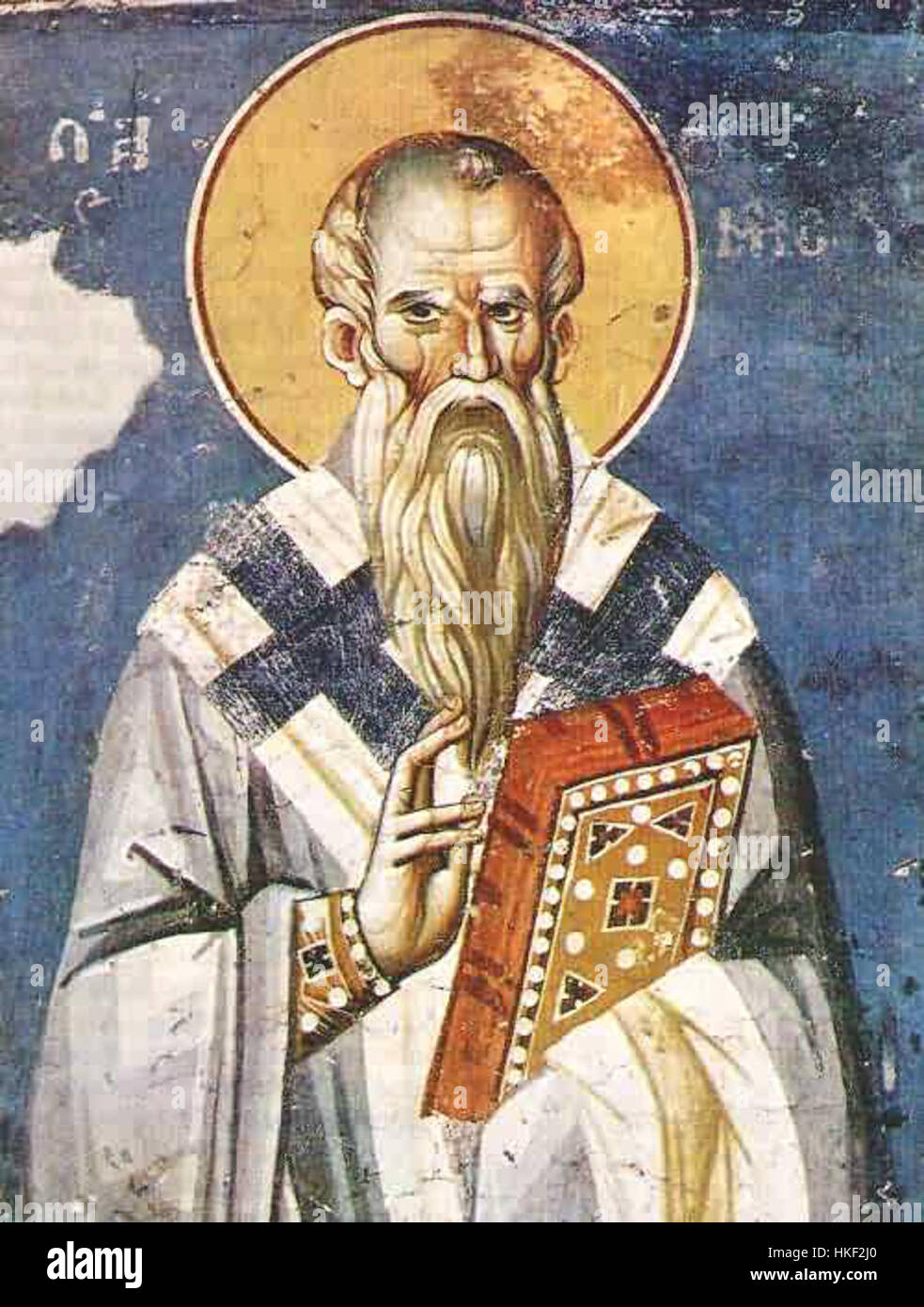 This artwork titled *Clemens I* is an oil painting depicting Pope ...