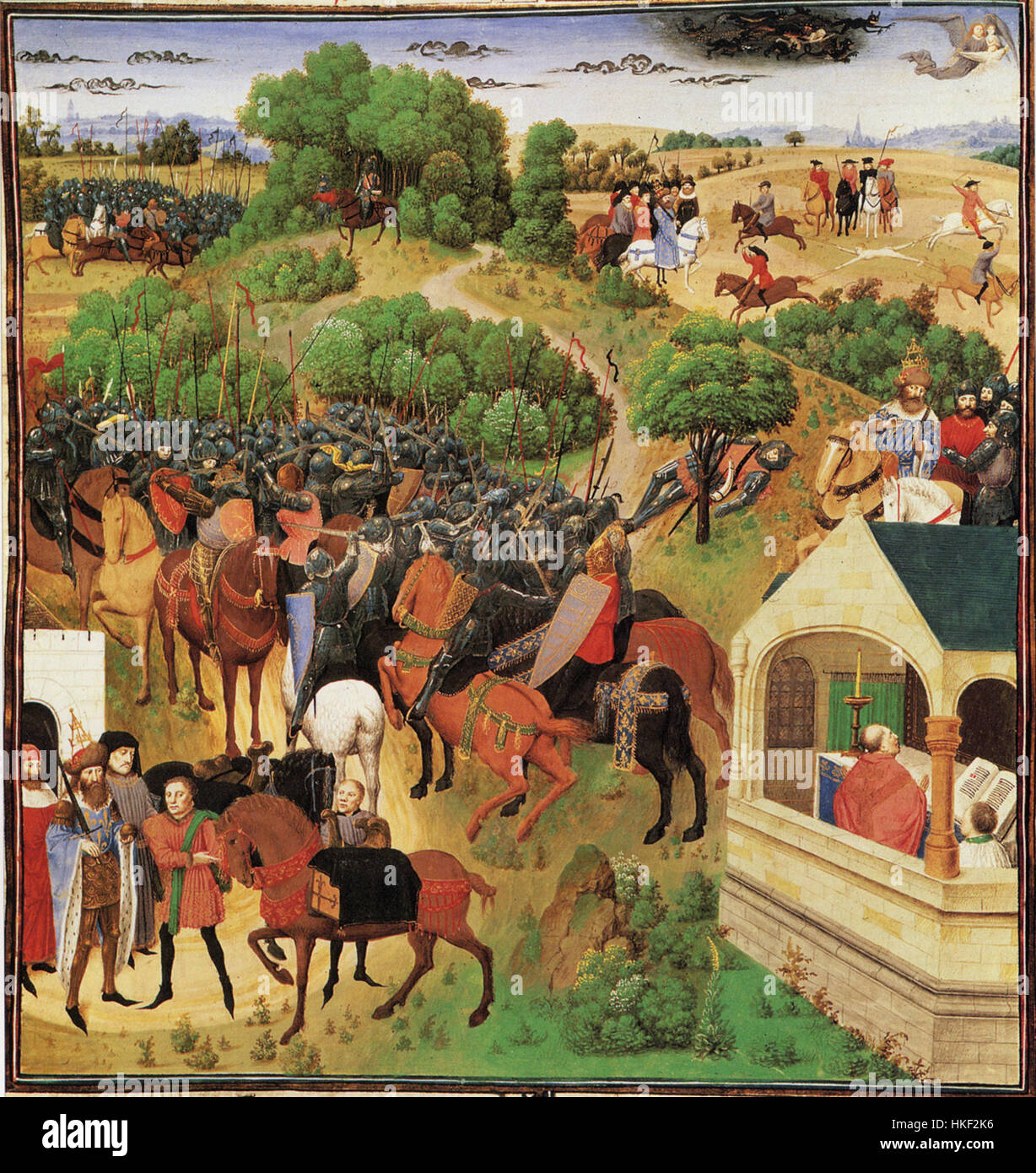 'Grandes Chroniques Roland' is a historical manuscript depicting scenes ...