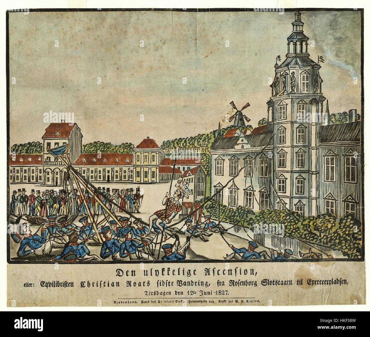 A historical artwork titled 'Den Ulykkelige Ascension' (The Unfortunate ...