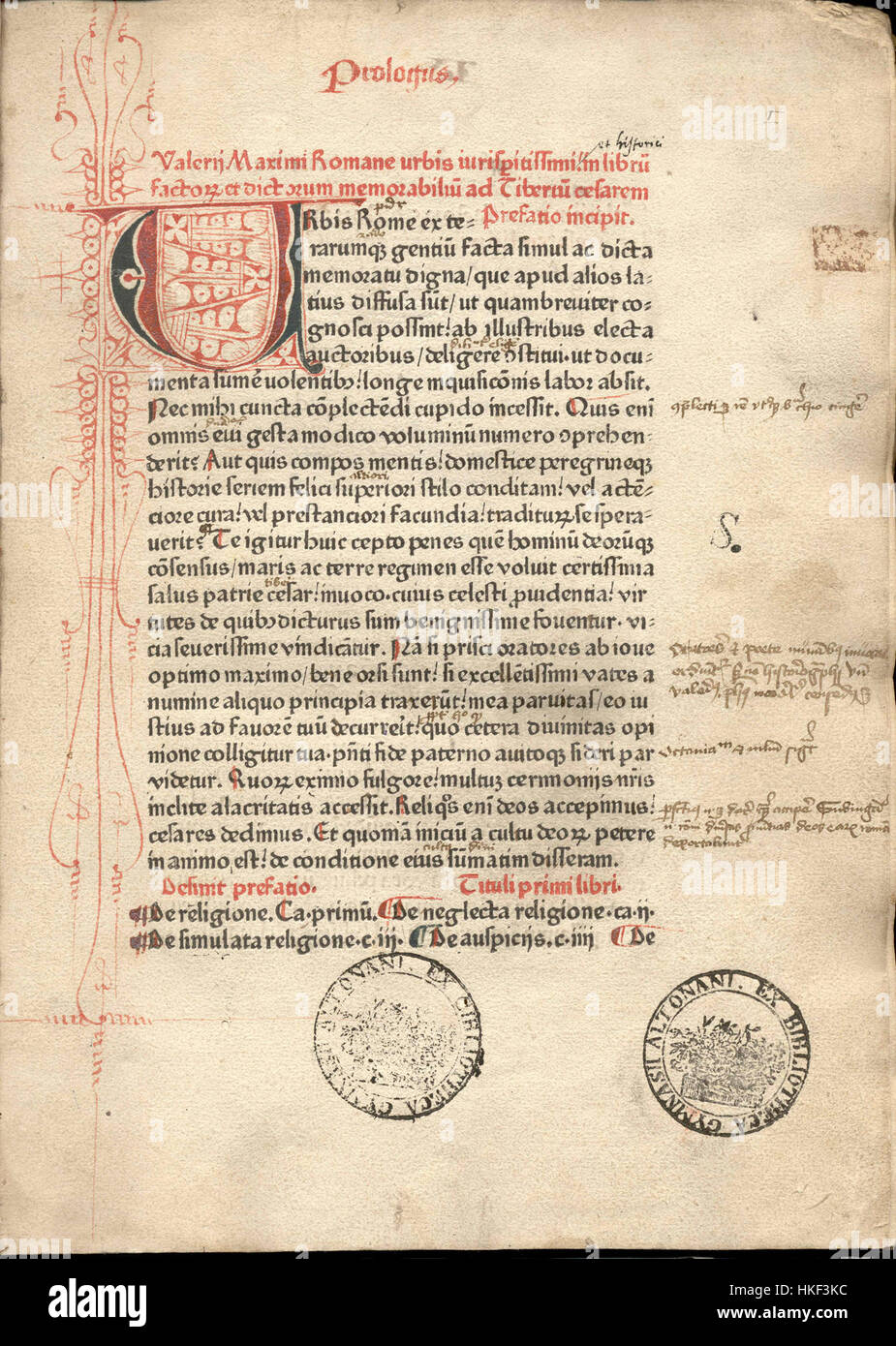 A photograph of an incunabulum, a book printed before 1501, labeled ...
