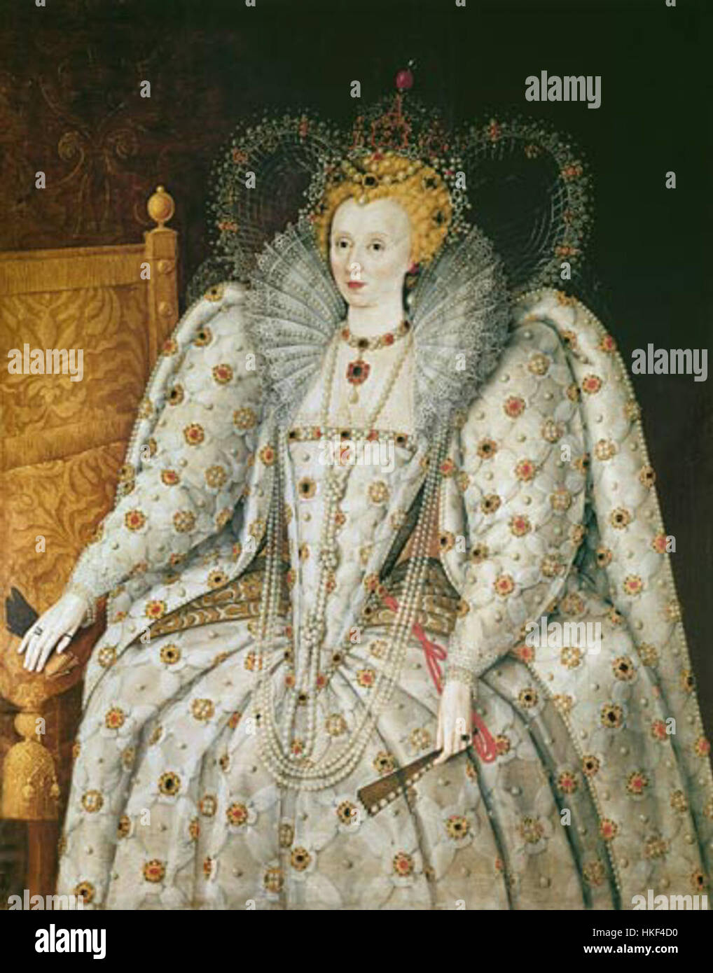 The portrait of Elizabeth I, located in the Palazzo Pitti in Florence ...