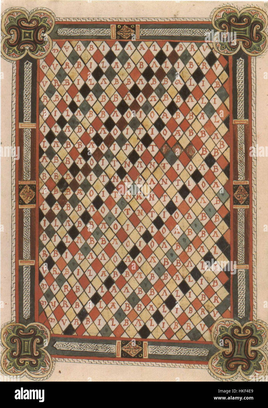 A facsimile of the Beatus manuscript, showcasing an acrostic page from ...