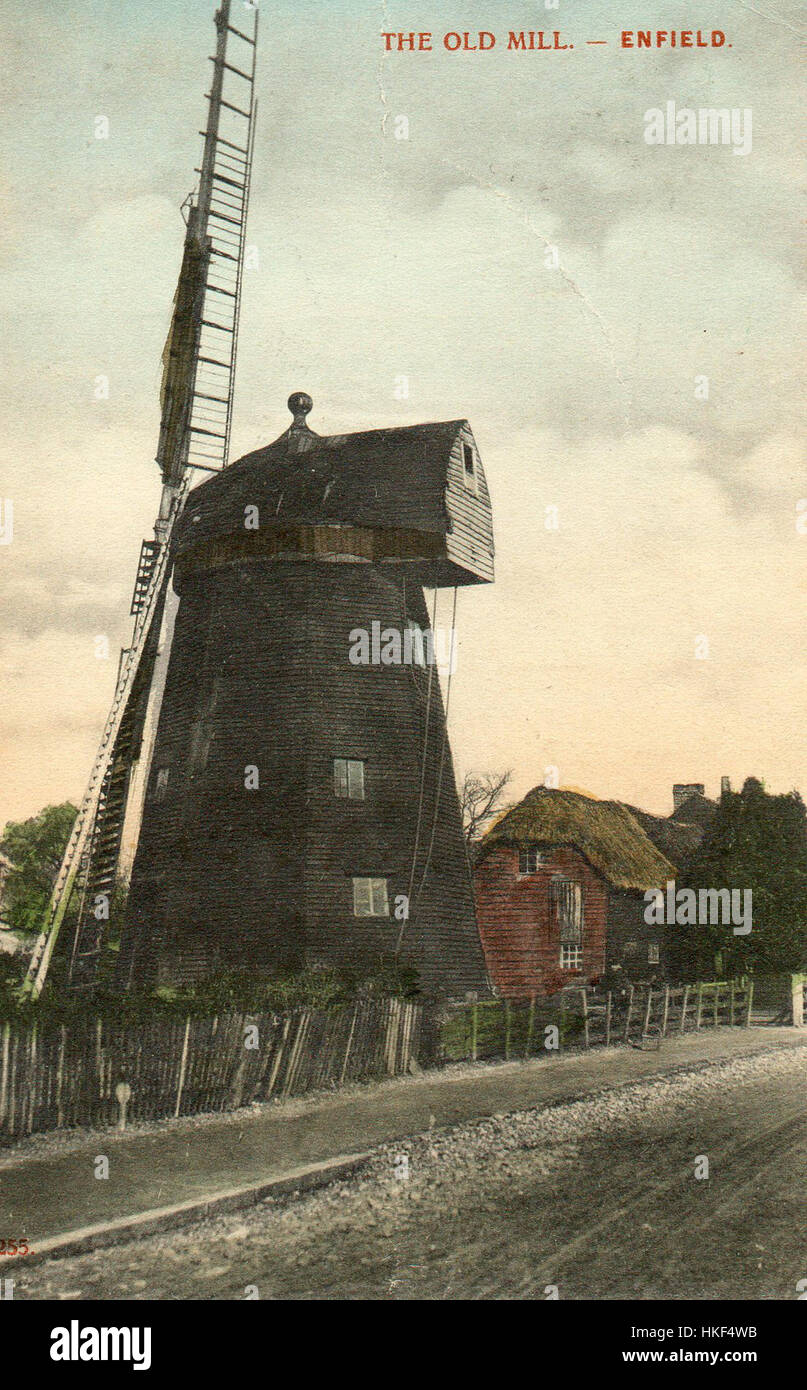 The Enfield windmill, captured in this image, is a historic structure ...