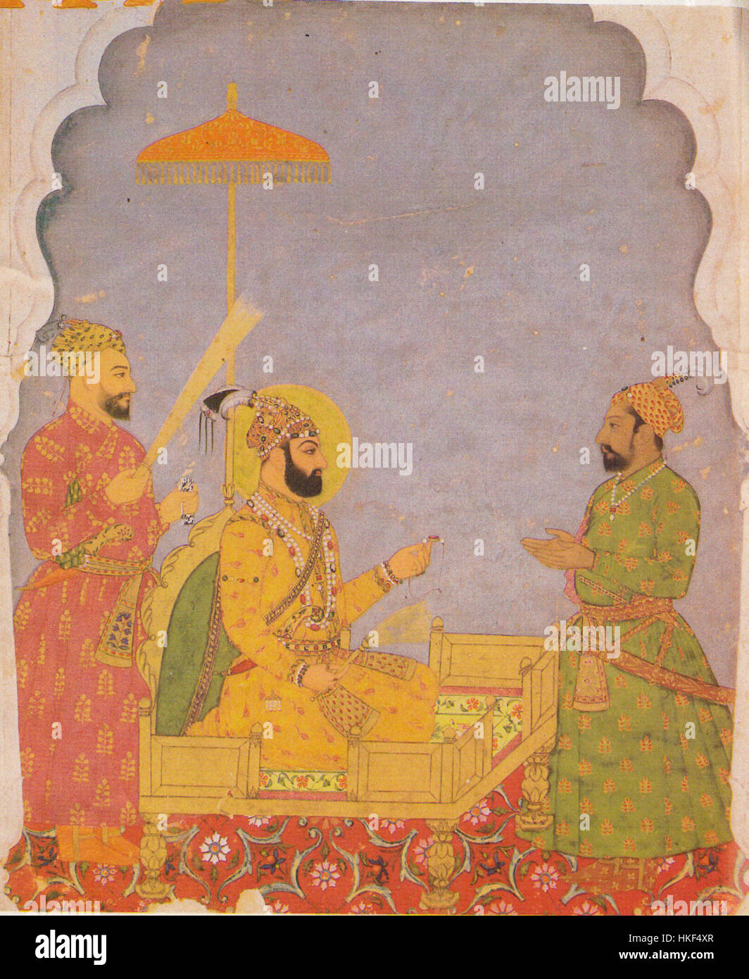This artwork depicts Emperor Farrukhsiyar of the Mughal Empire ...