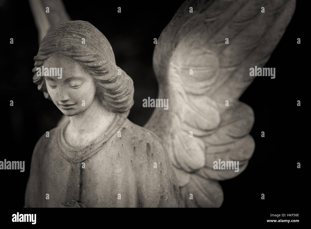 guardian angel - black and white photo Stock Photo - Alamy