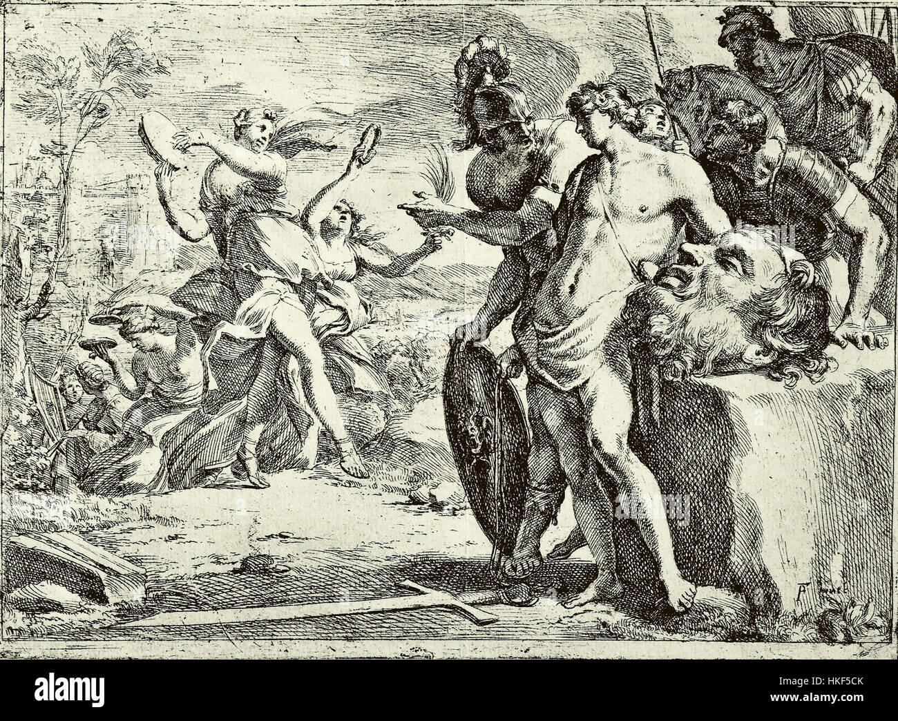 Francois Perrier's painting, 'David with Goliath's Head,' depicts the biblical scene of David ...