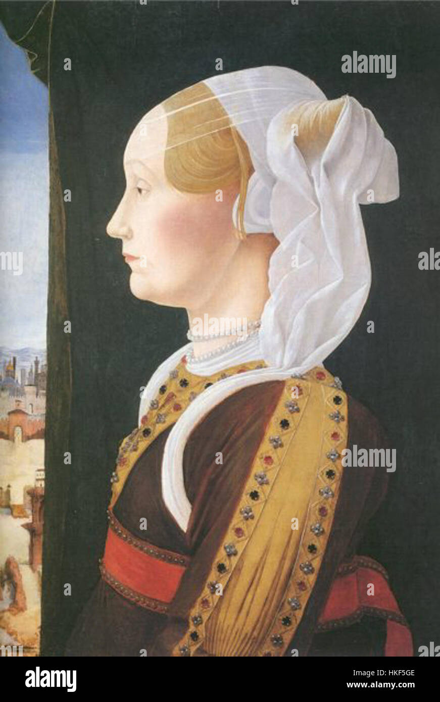 'Ginevra Sforza' is a historical portrait painting, possibly ...