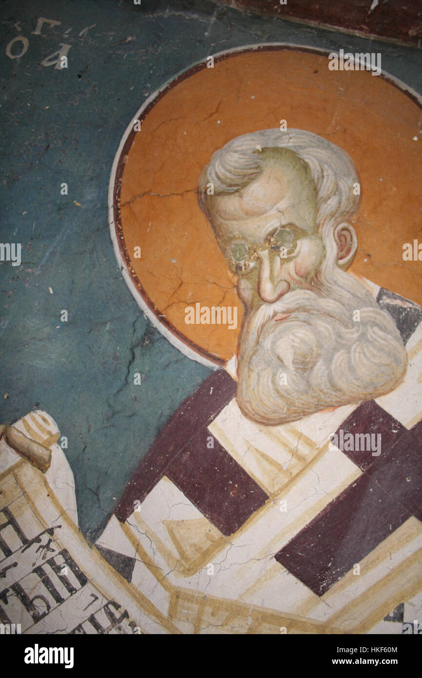 These frescoes from the St. Nikita Church in Banjani depict scenes from ...