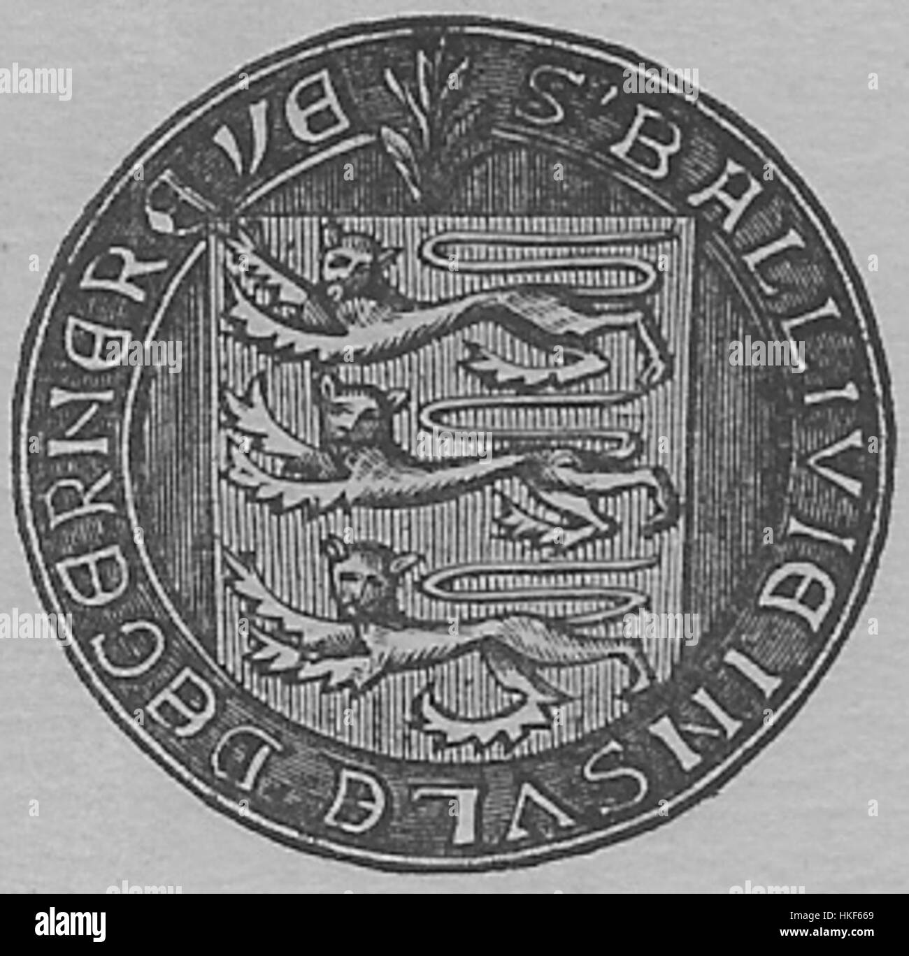 This historical representation of the Guernsey Seal Arms showcases the ...
