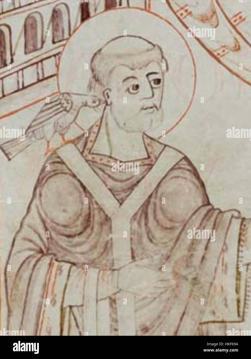 The cropped image of Gregory I depicts a notable religious figure ...