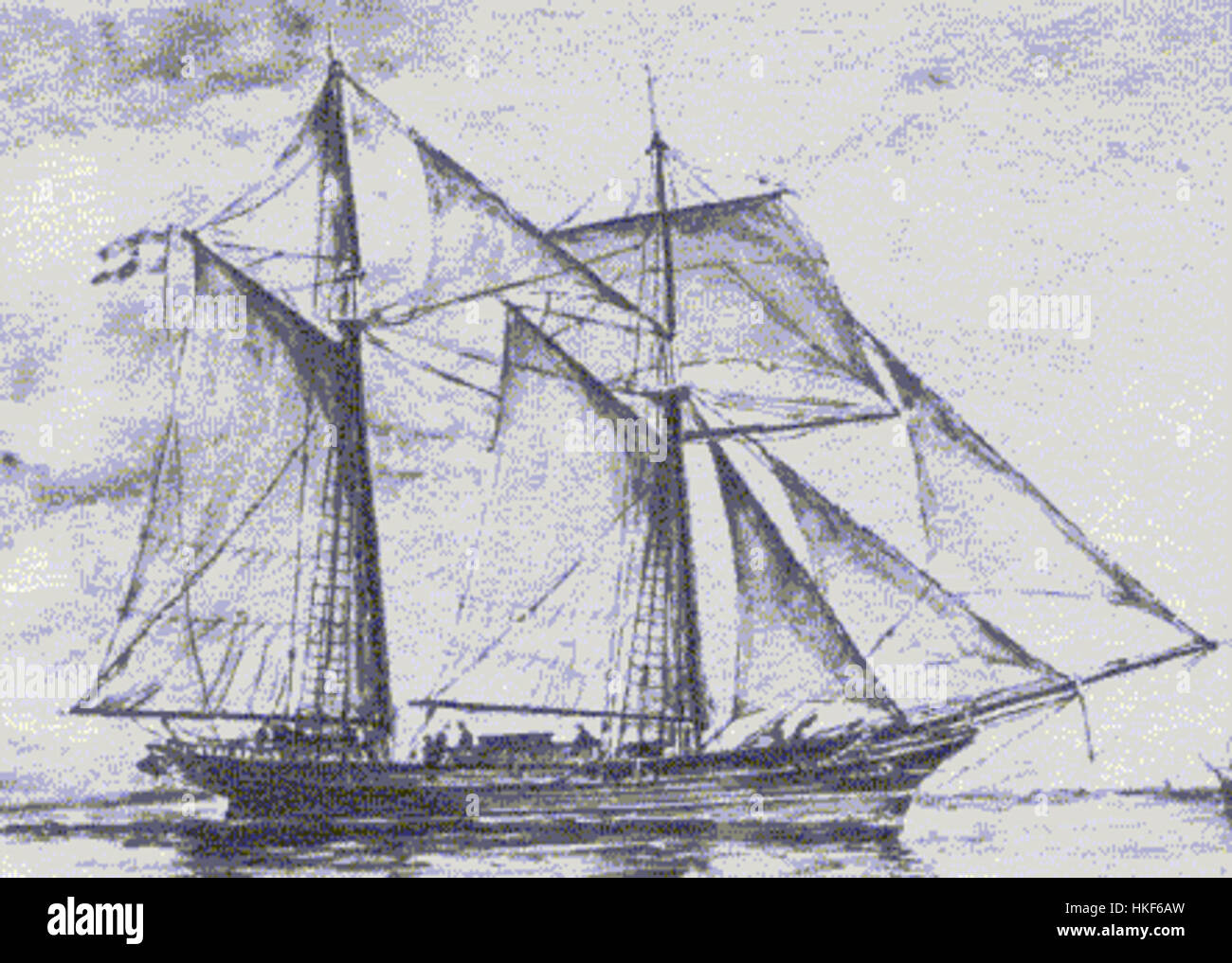 'Goleta La Pepa Biggen' is a historical painting that depicts the ...