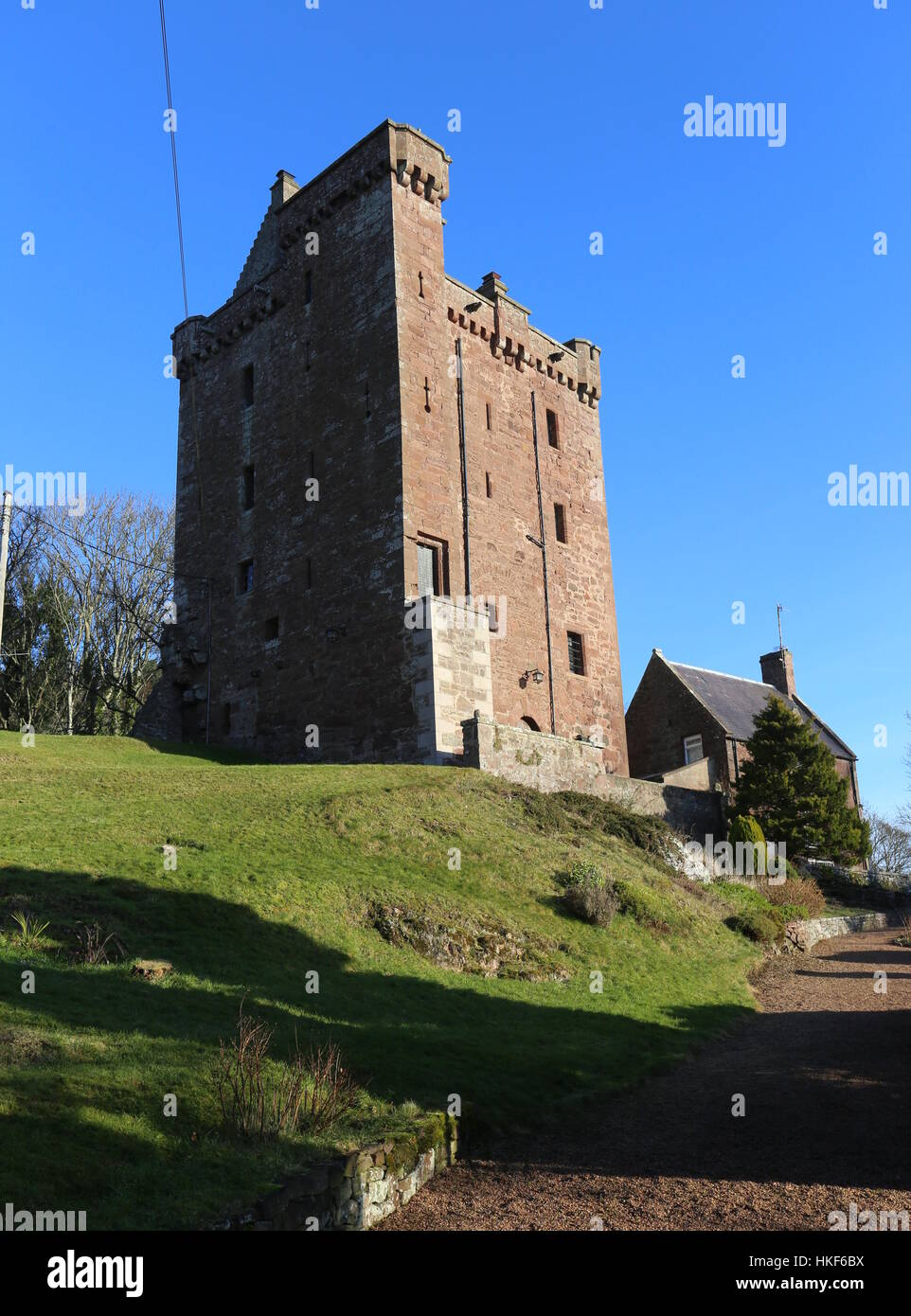 Exterior of Kinnaird Castle Perthshire Scotland January 2017 Stock ...