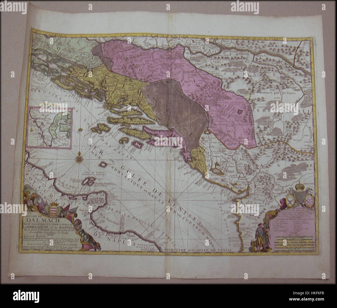 This historical map illustrates Dalmatia and its surrounding areas ...