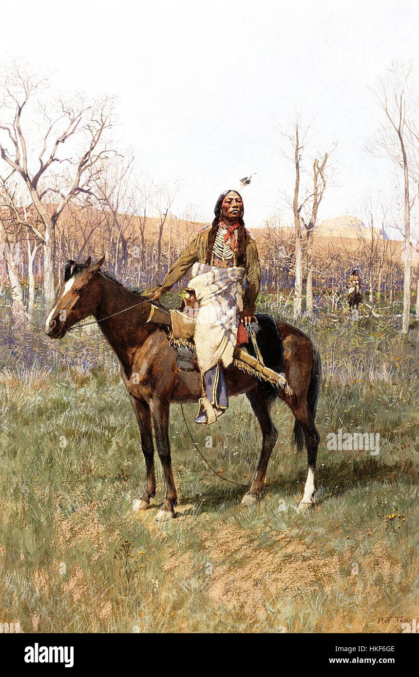 *Crow Scouts* by Henry Farney is an oil painting depicting Native ...