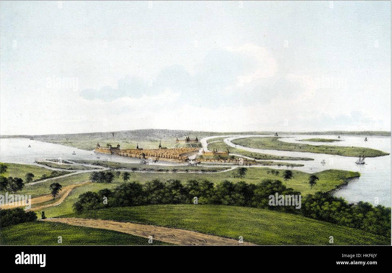 This historical artwork depicts Hamburg as it appeared in the year 1150 ...