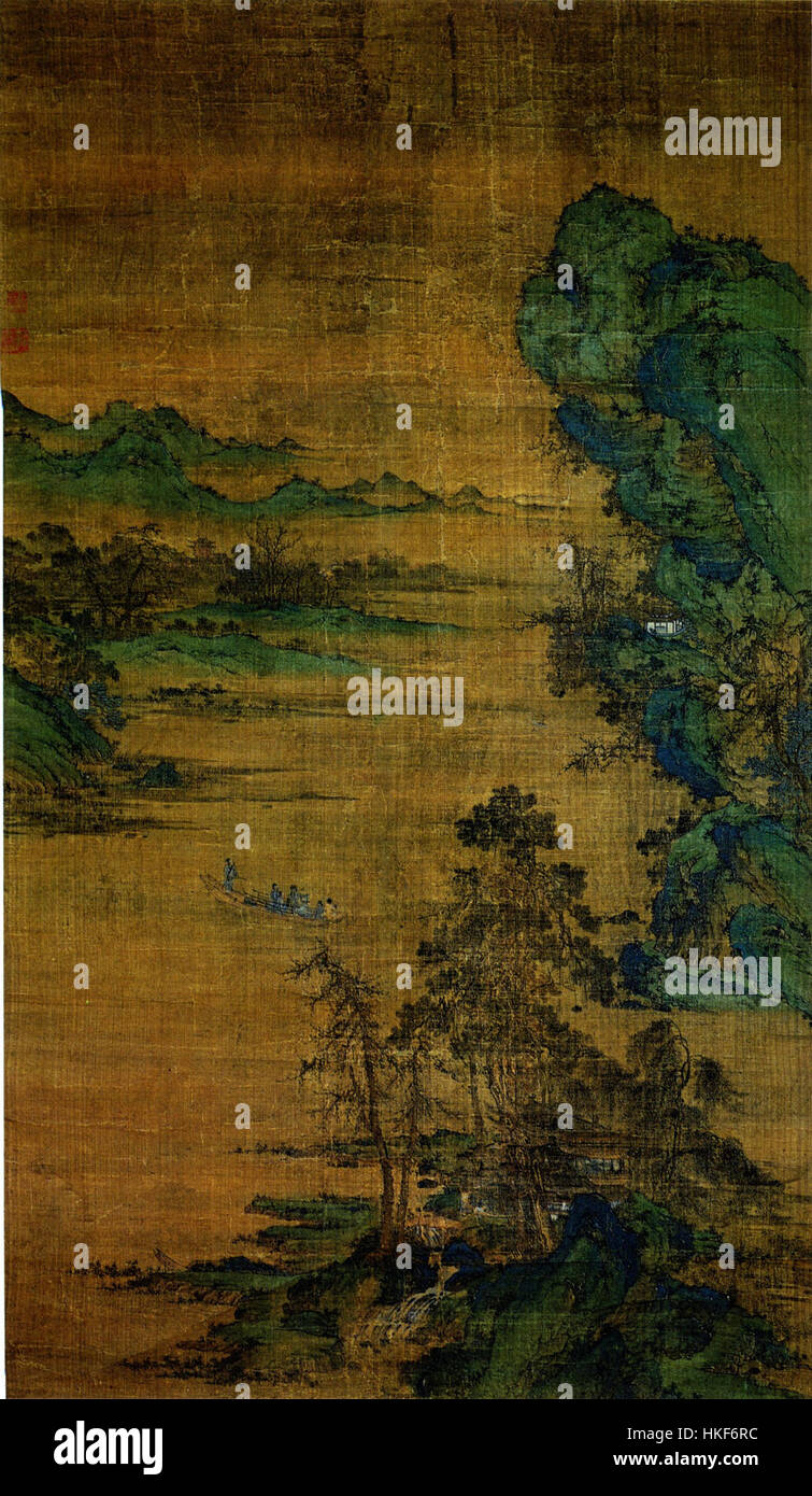 Guo Chun's 'Red Cliff' is a traditional Chinese painting that depicts ...