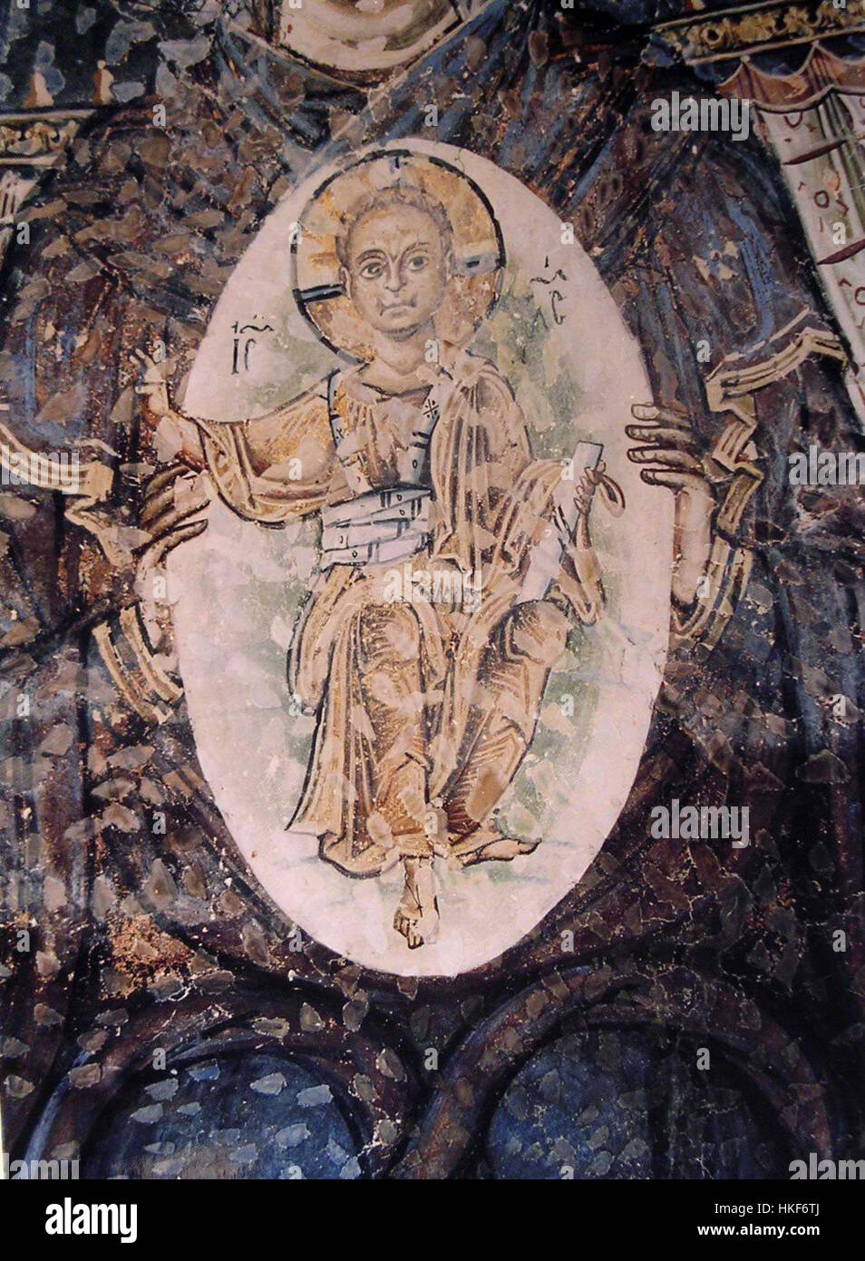 These frescoes from the St. Sophia Church in Ohrid are examples of Byzantine art, capturing ...