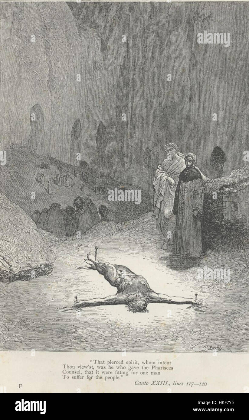 This artwork, based on verses 117-120 from Canto 23 of Dante's *Inferno ...