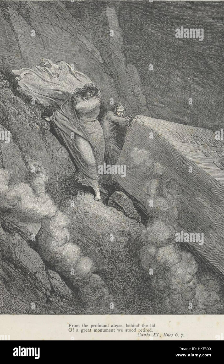 This artwork visualizes verses 6 and 7 from Canto 11 of Dante Alighieri ...