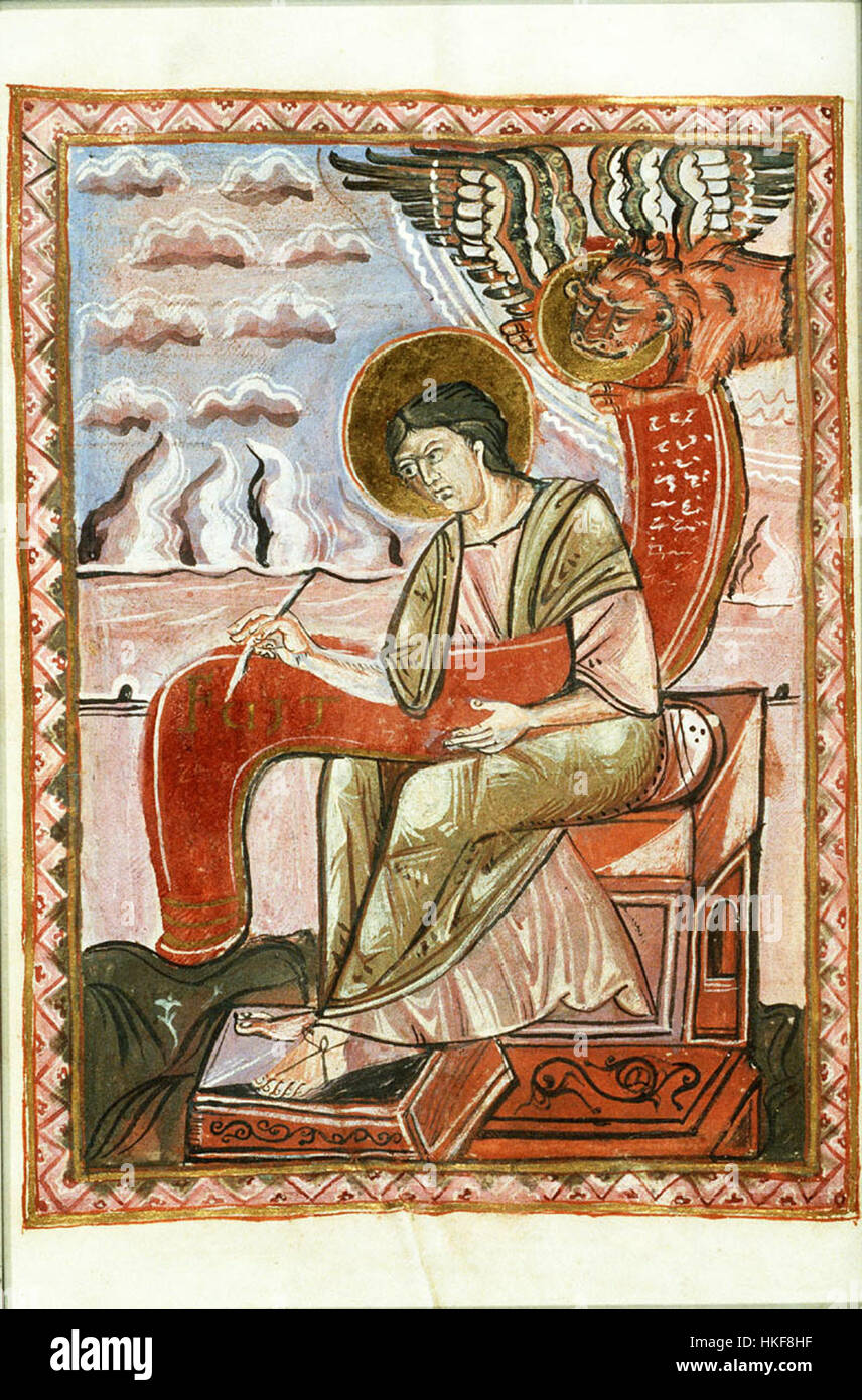 The painting 'The Evangelist St. Mark' features an artistic depiction ...