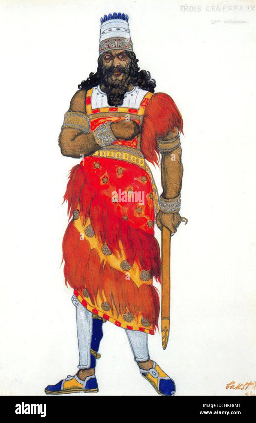 An oil painting based on the play 'Judith' by L. Bakst, showcasing ...