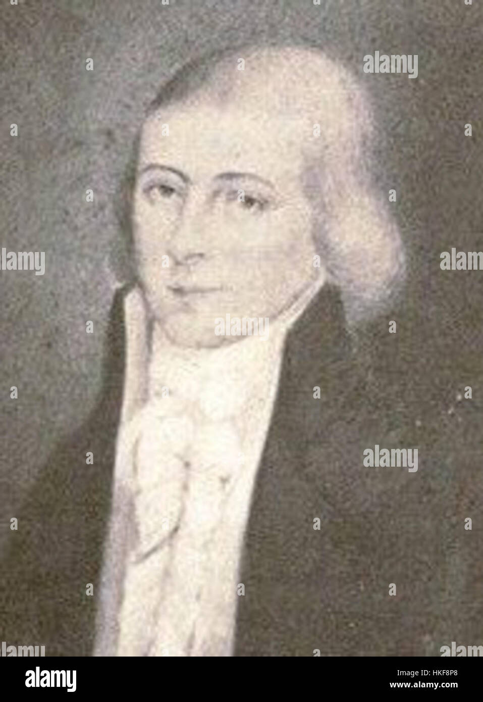 The artwork 'JohnDennisI' presents a historical figure, likely John ...