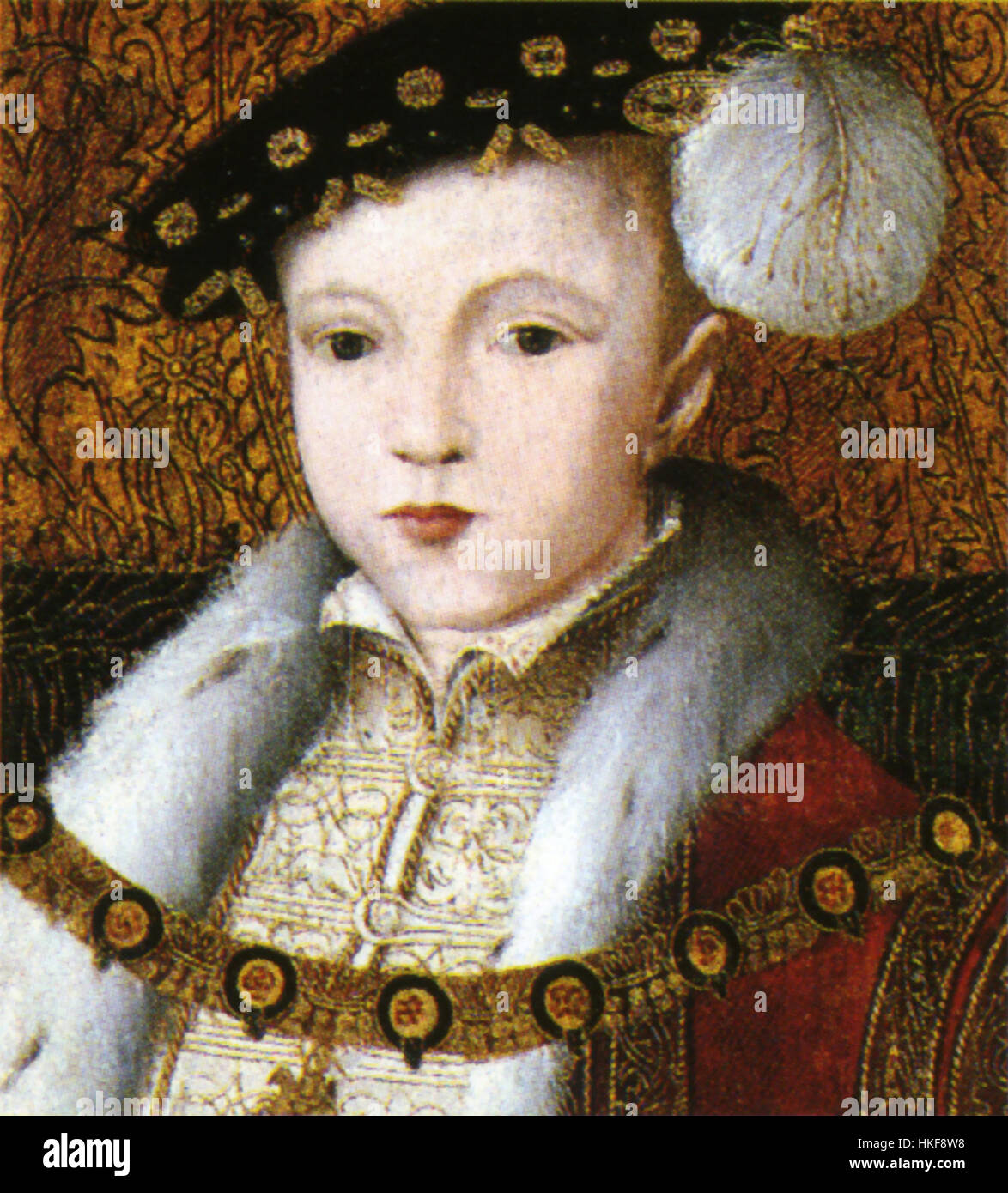 A historical portrait of King Edward VI, painted during the Tudor era ...