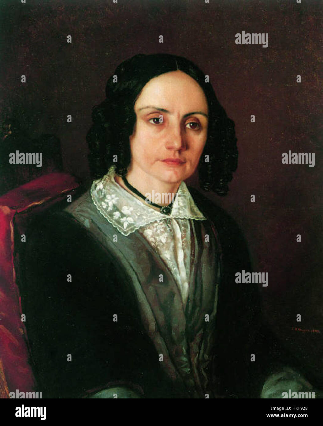 This portrait by Mazer depicts M.N. Volkonskaya, a Russian aristocrat ...