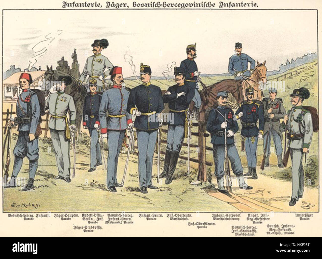 This 1898 painting by an unknown artist portrays the KuK Infantry ...