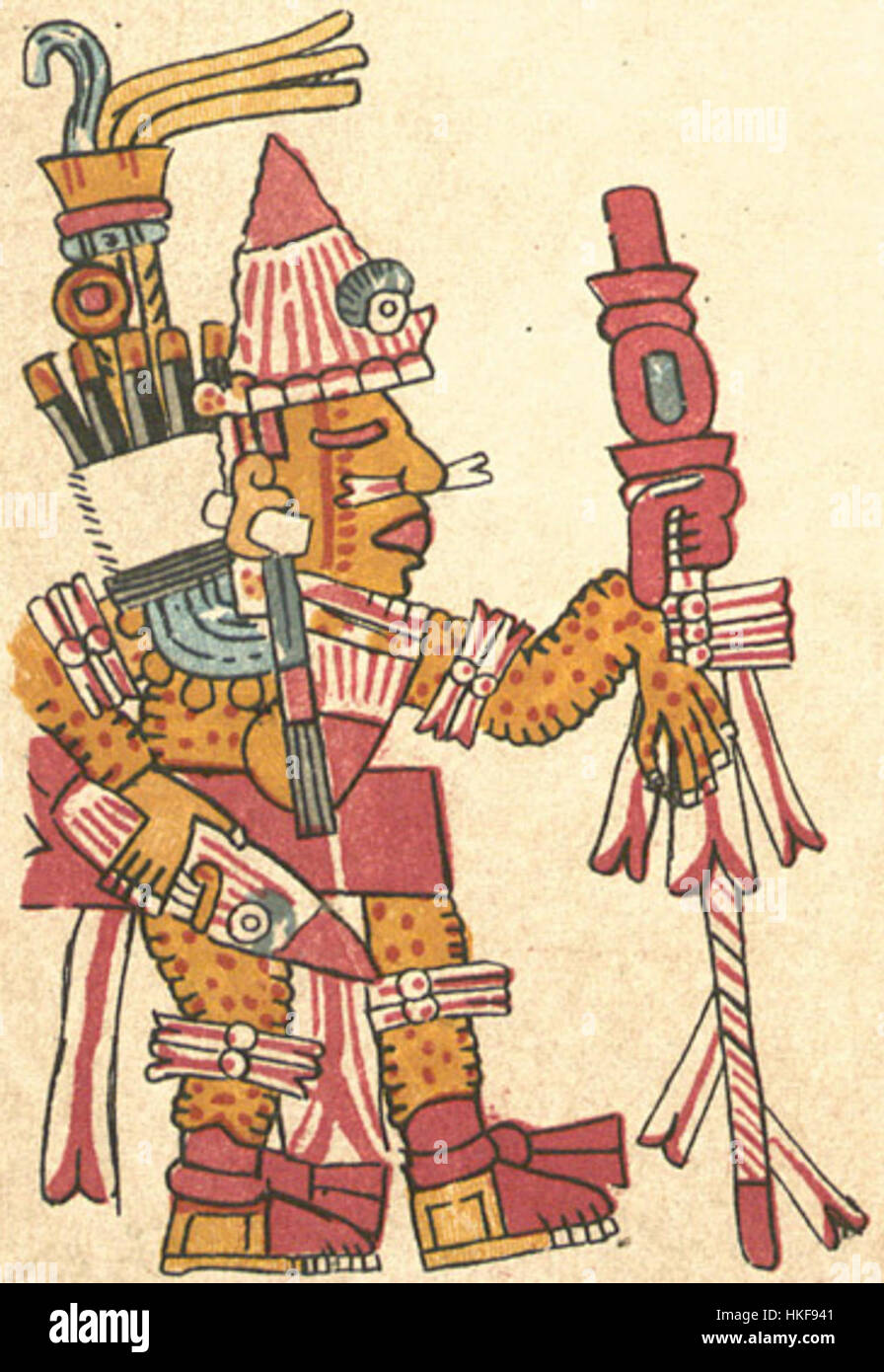 This artwork portrays Itztapaltotec, an Aztec deity. The piece is part ...
