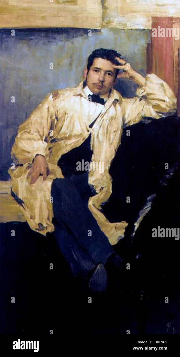 A 1895 portrait painting by Konstantin Somov, created by F. Malyavin ...
