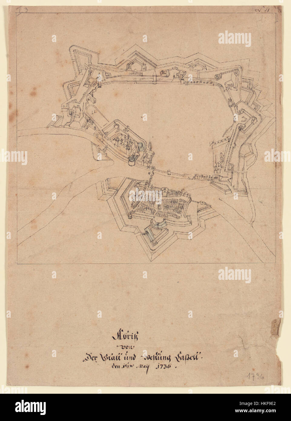 This 1736 depiction of the Roth Kassel fortifications captures the ...
