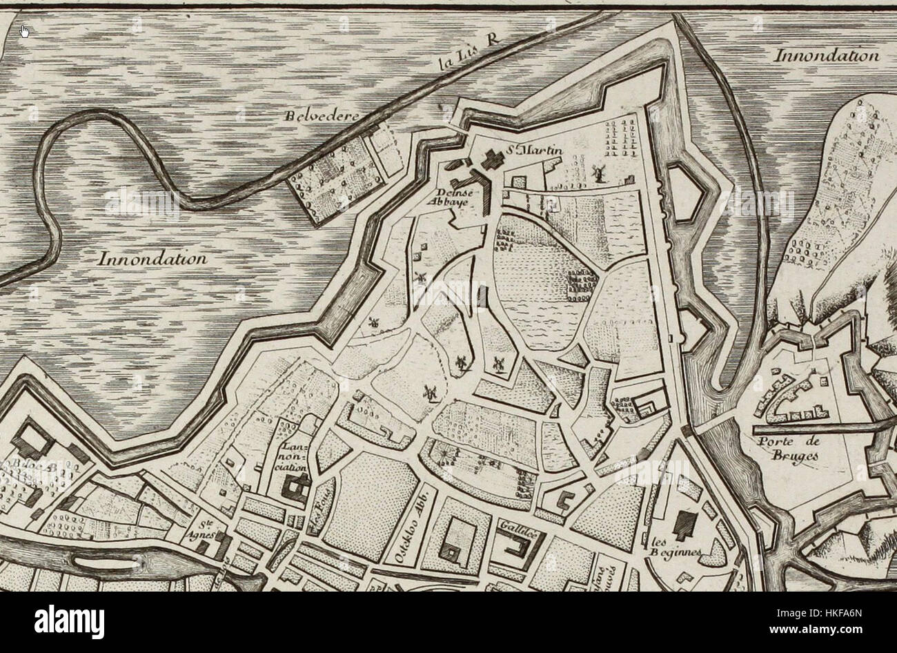 A detailed map of Ghent, created by Georges Louis Le Rouge, showcasing ...