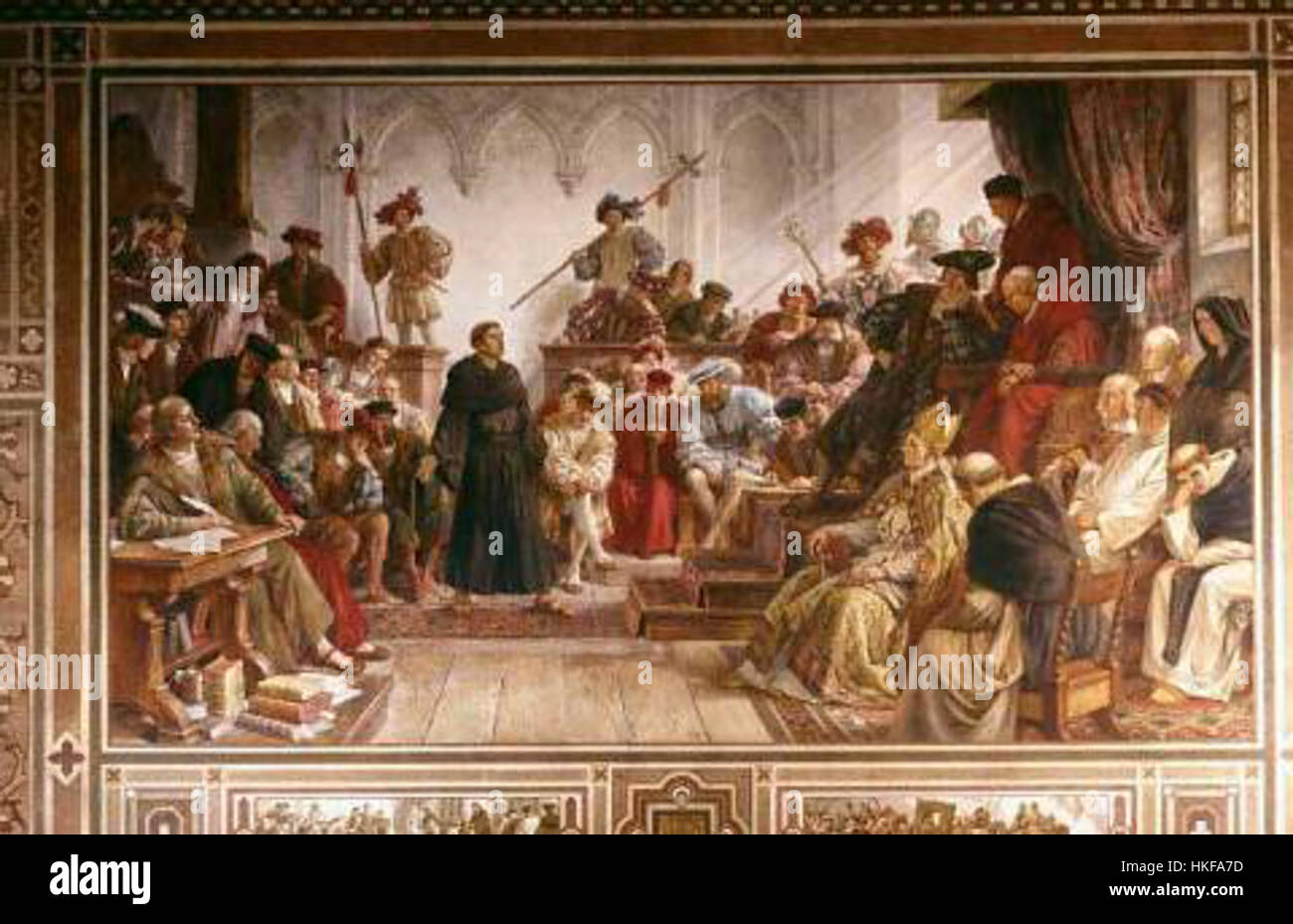 This historical painting depicts Martin Luther at the Diet of Worms ...