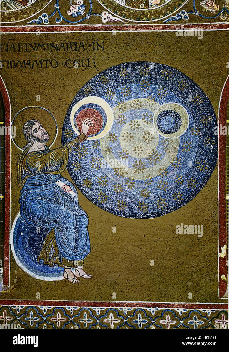 The 'Creation Earth' is a fresco by an unknown artist, showcasing the ...