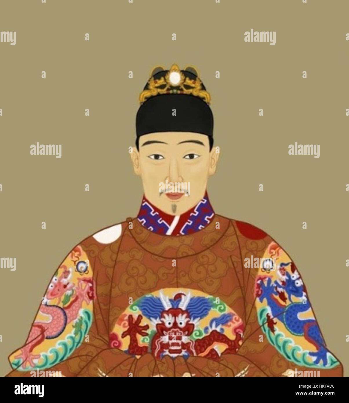 Ming Chongzhen is a historical painting depicting a significant moment ...