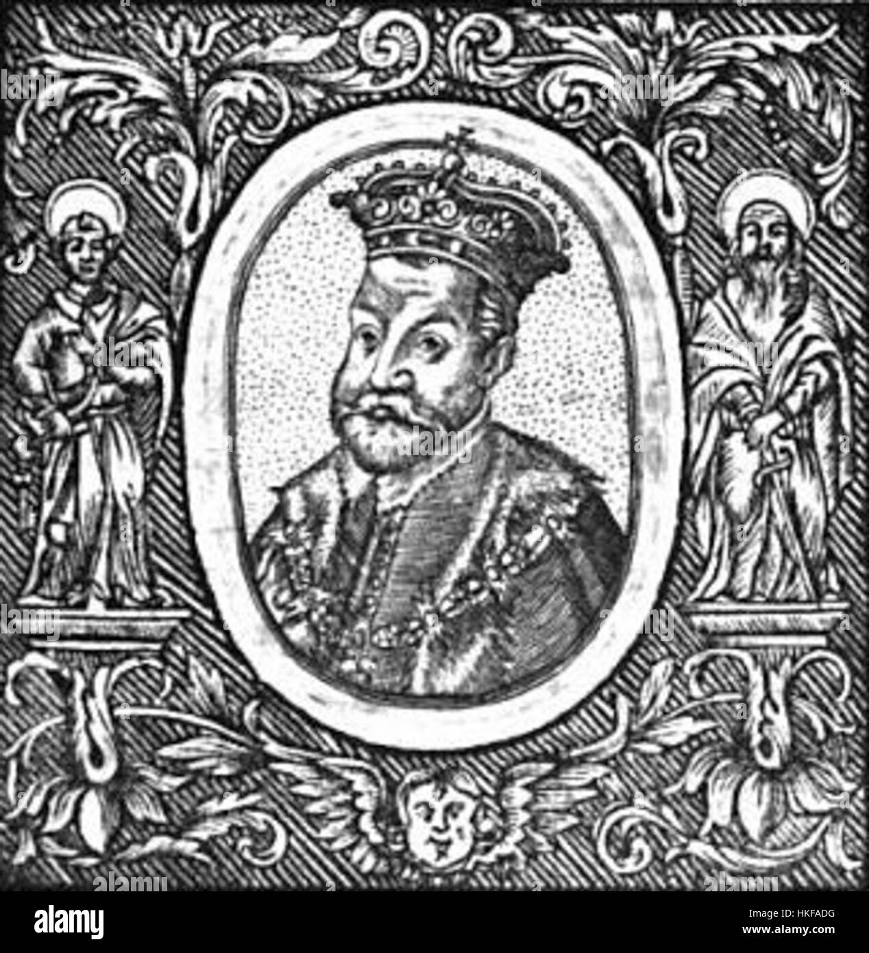 This painting titled 'Maxmilianus' features an artistic portrayal of ...