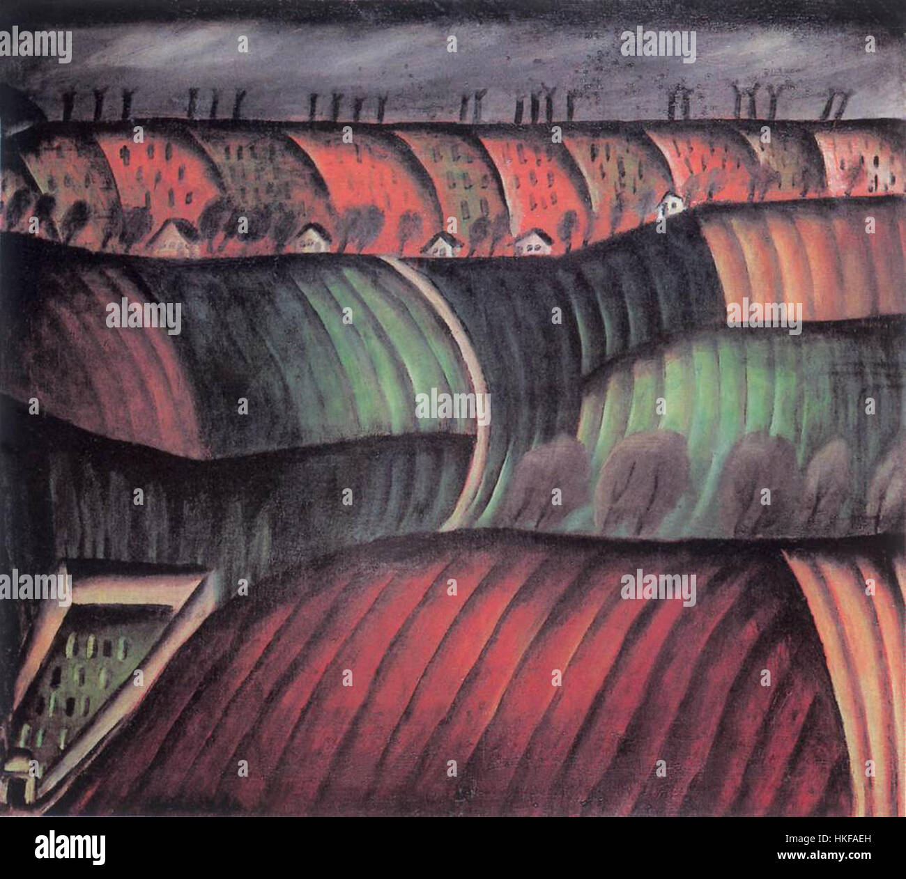 Ede Bohacsek’s 'Ploughland' (ca. 1913) captures the rural farming life ...