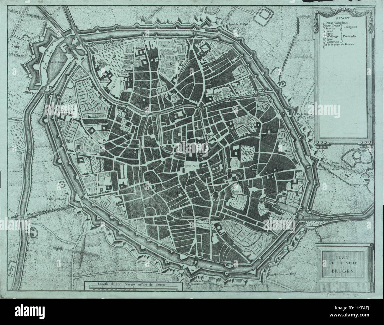 This 1777 map of Bruges by C. Janssens provides a detailed view of the ...