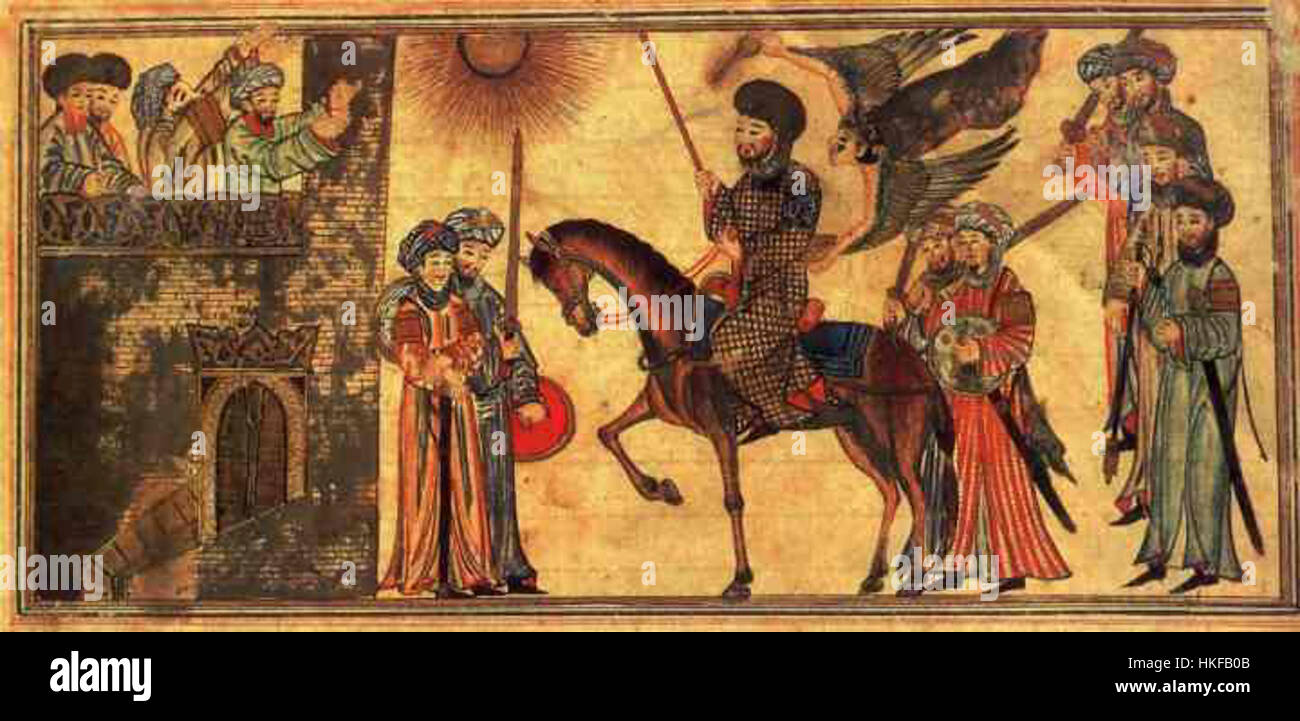 This artwork depicts the moment when the Prophet Mohammed received the ...