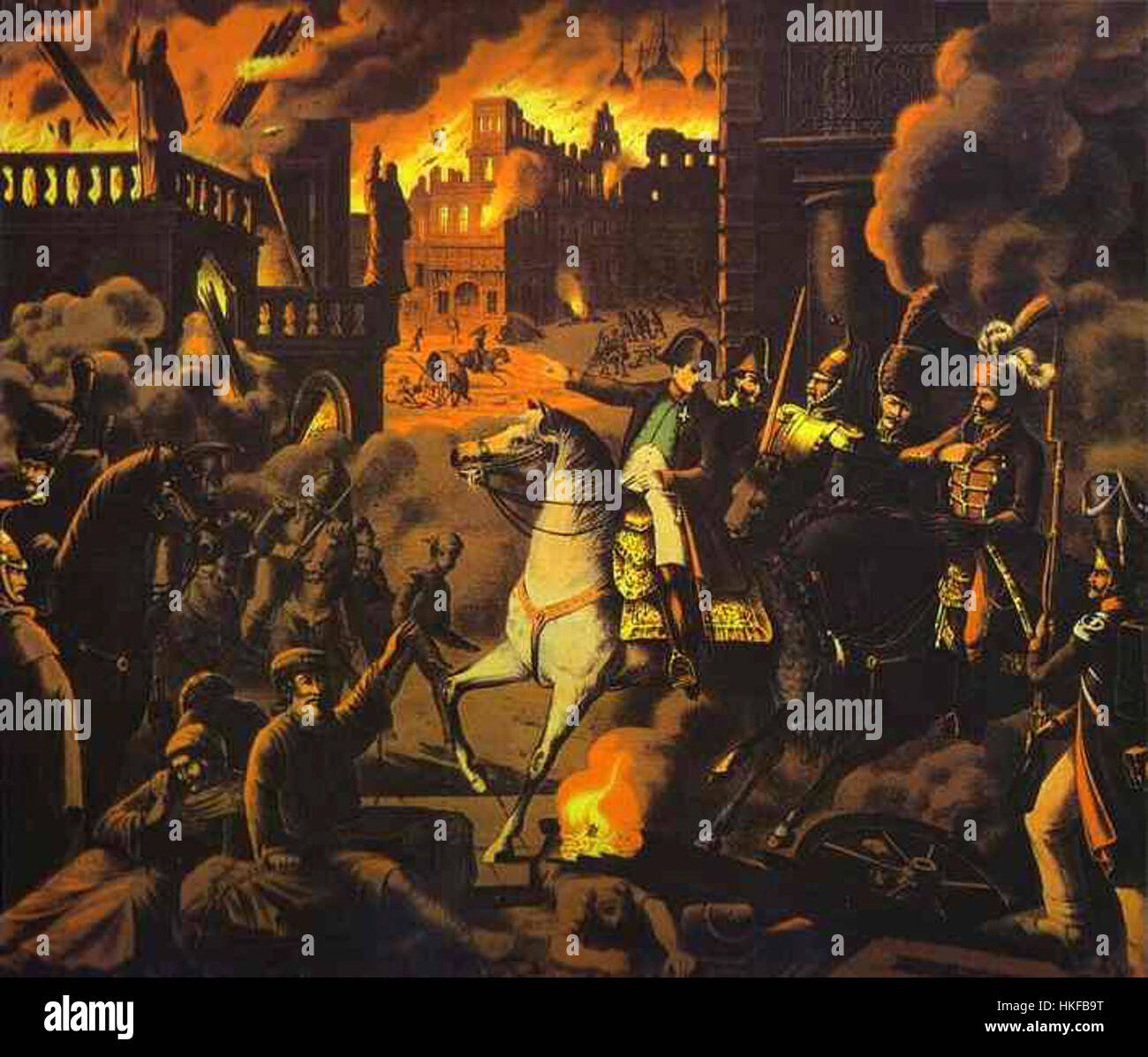 This painting of Napoleon during the Moscow Fire depicts the French ...
