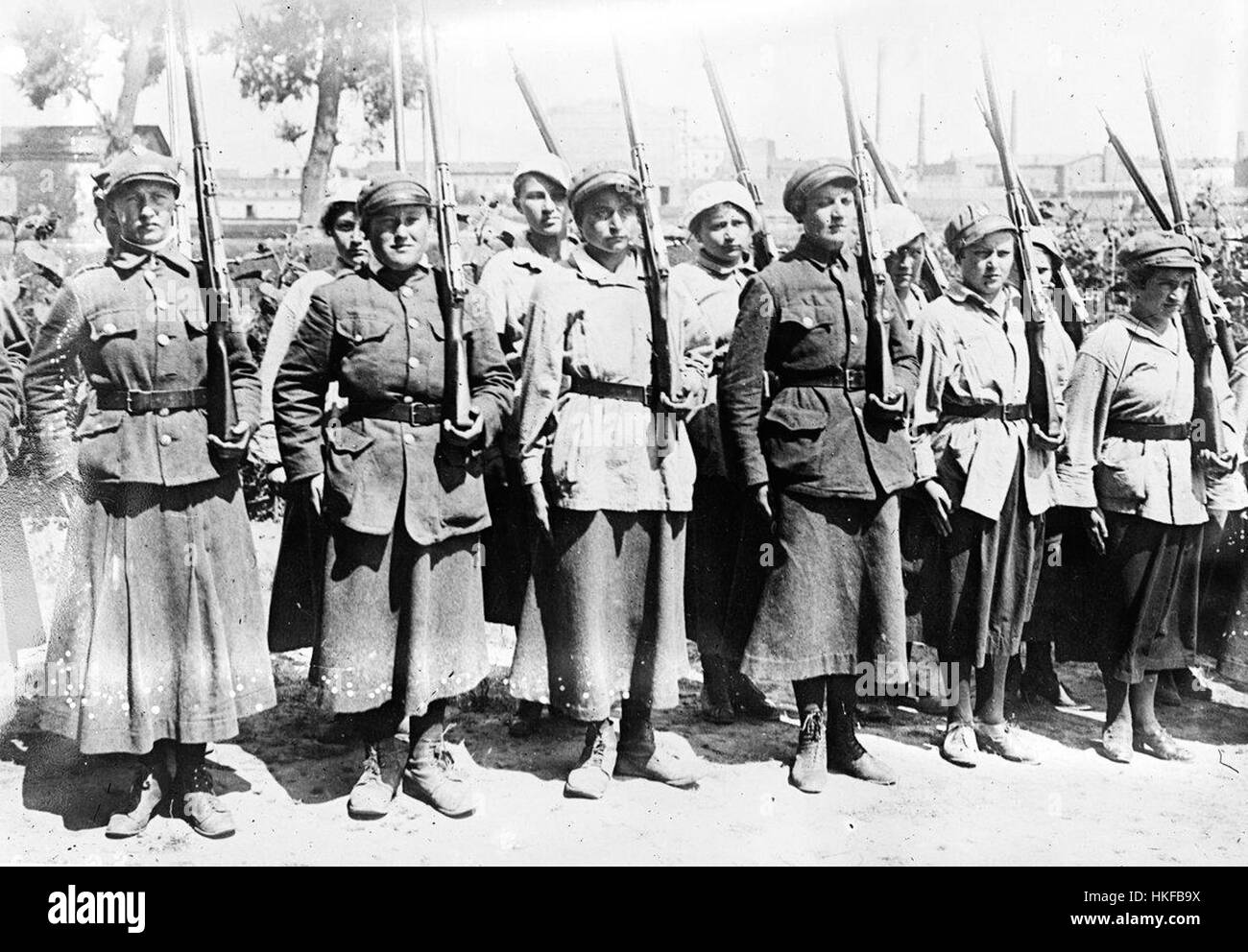 This historic image shows members of the 'Ochotnicza Legia Kobiet ...
