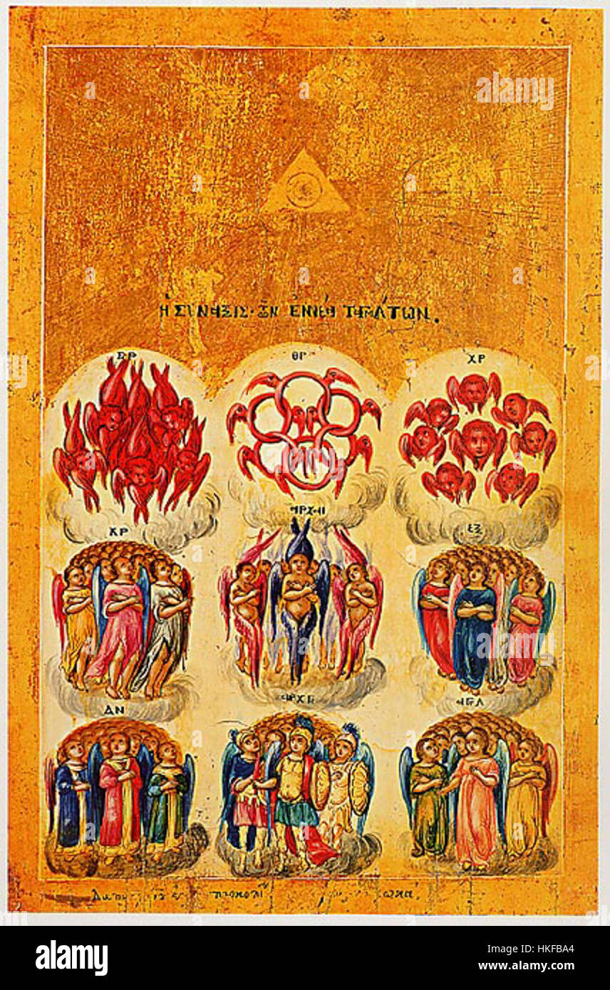 The 'Nine Orders of Angels' is a religious artwork depicting the ...