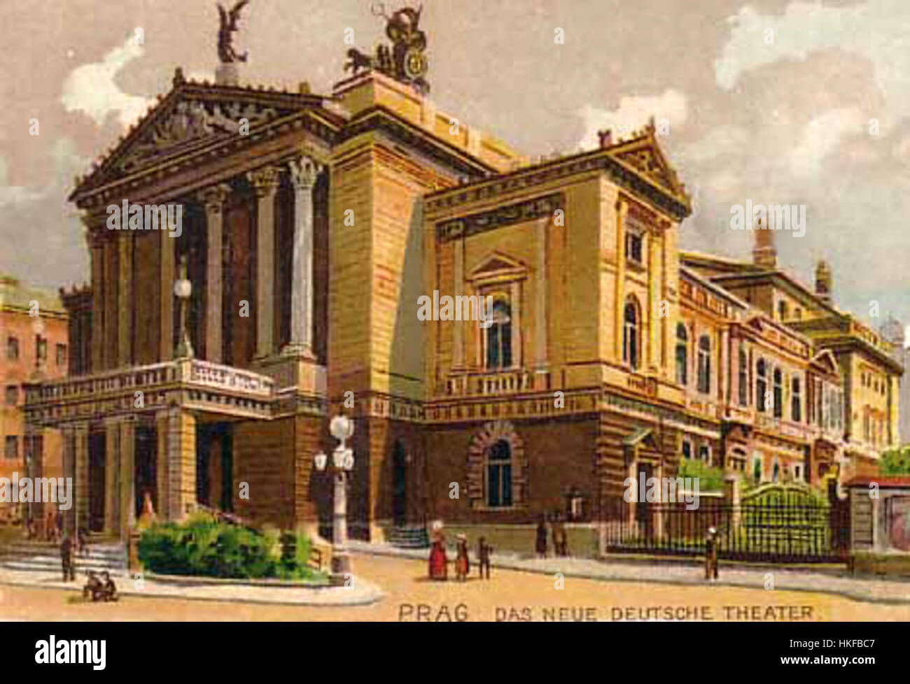 This image depicts the Neue Deutsche Theater in Prague, an important ...