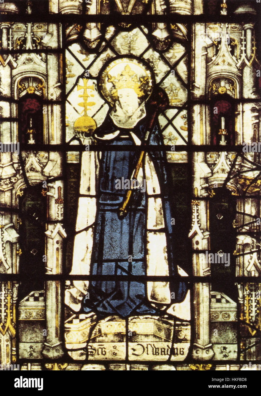 This artwork of Oswald, King of Northumbria, housed in All Souls ...