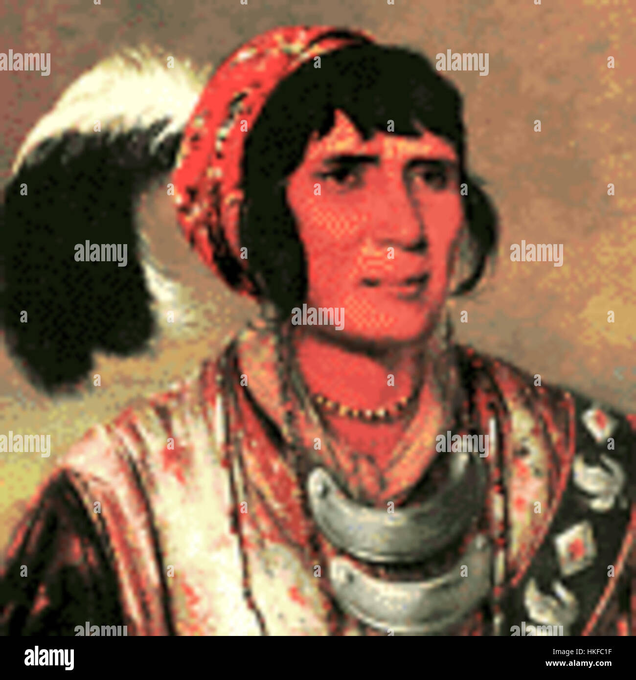 This historical portrait of Osceola, the Seminole leader, captures his ...