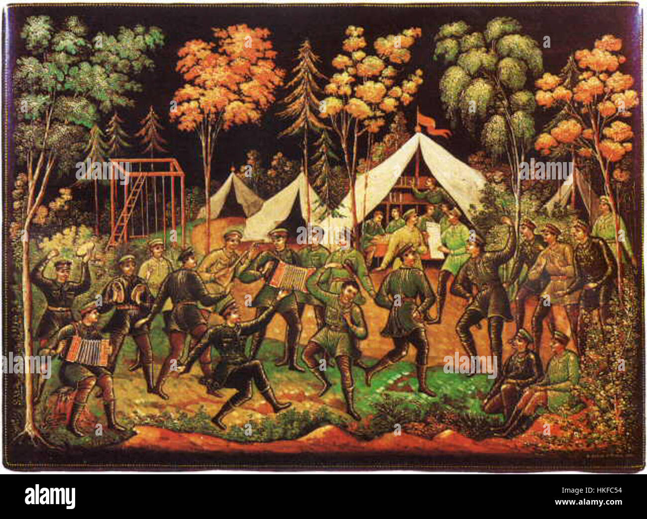 The 'Palekh Red Army' is an iconic painting depicting soldiers of the ...