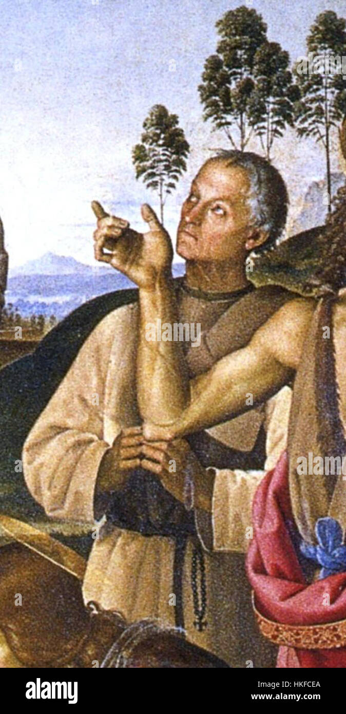 A painting by Pietro Perugino, an Italian Renaissance artist, depicting ...