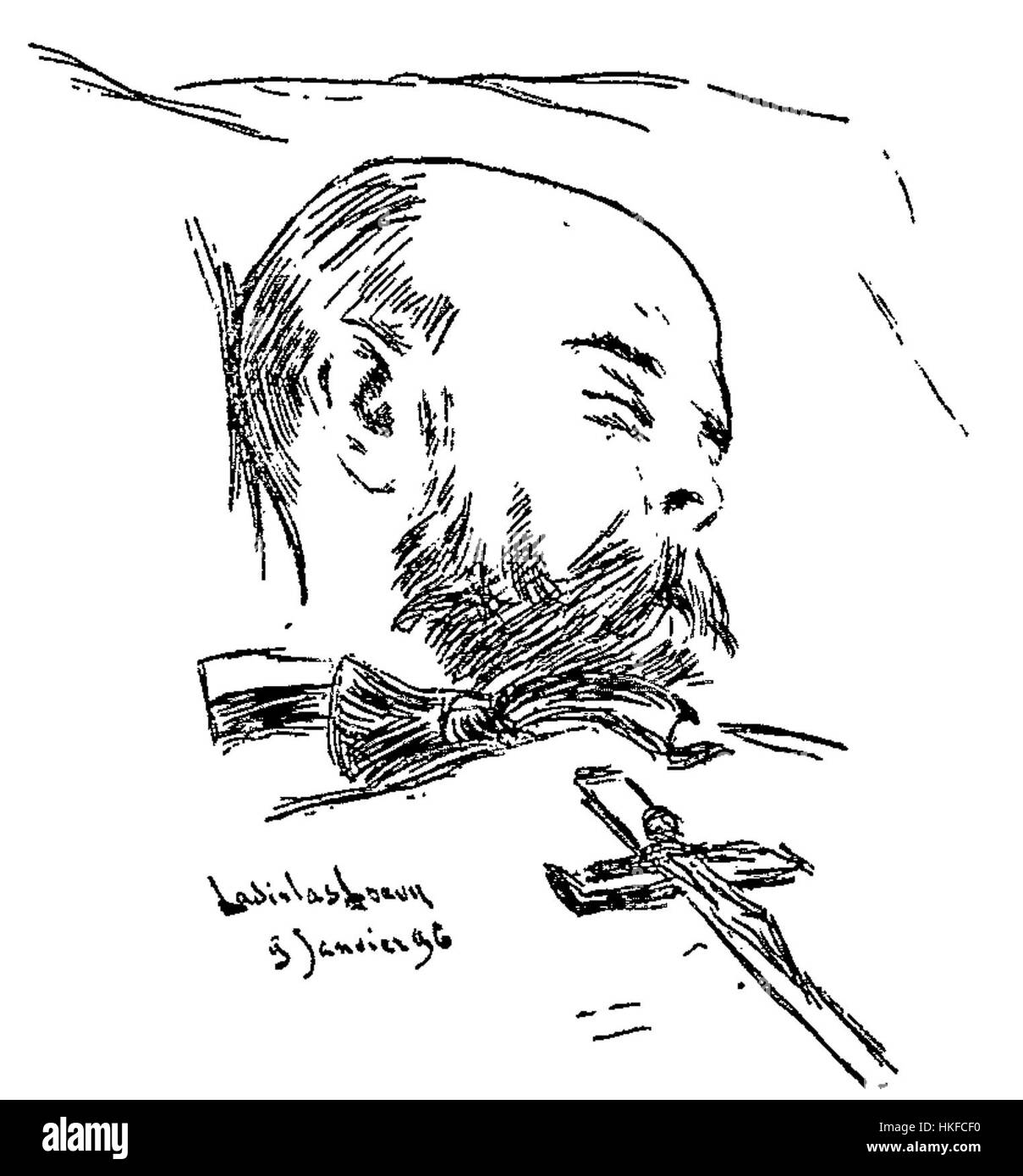 A portrait of the French poet Paul Verlaine, created by artist Ladislas ...