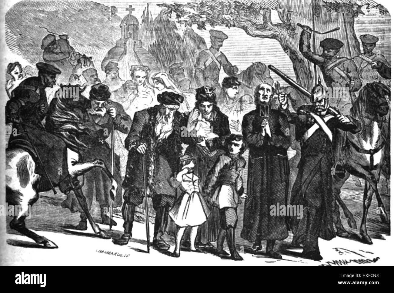 This artwork depicts the expulsion of a Polish family by Russian forces ...